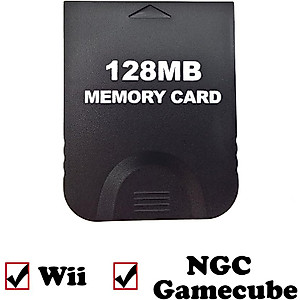 Black 128MB Gaming Memory Card Compatible Wii and Gamecube