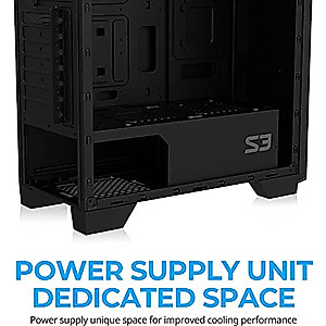 Zalman S3 TG ATX Mid-Tower PC Case, 3 x 120mm Fans Pre-Installed, Tinted Tempered Glass Side Panel, USB 3.0, Black