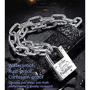 Safety Bicycle Chain Lock, Motorcycle Lock, Cannot Be Cut with Bolt Cutters Or Hand Tools.Premium Case-Hardened Security Chain for Motorcycles, Bike, Generator, Gates ,Outdoor Furniture,, Silver