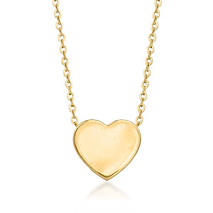 Ross-Simons RS Pure 14kt Yellow Gold Heart Pendant Necklace. 16 inches