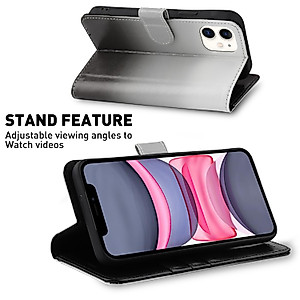 MONASAY Wallet Case Compatible for iPhone 11, 6.1-inch, [Glass Screen Protector Included] [RFID Blocking] Flip Folio Leather Cell Phone Cover with Credit Card Holder, Dreamlikes