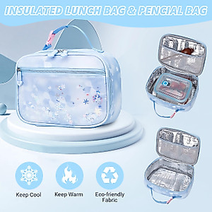 Wraifa Backpack For Girls, Preschool Girl Backpacks Kindergarten Bookbags Elementary Cute School Bags Set with Lunch Bag (Small, Heart Purple)