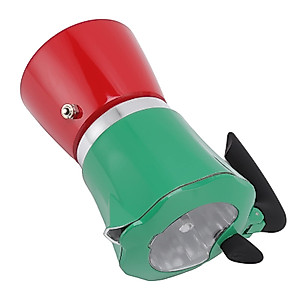 YYQTGG Stovetop Moka Pot, Moka Pot Classic Stovetop Espresso and Coffee Maker for Travel, Espresso Cup Moka Pot Stovetop Espresso Maker(Green Red, No. 6 Pot 300ML)