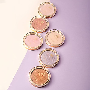 YOUNG VISION Baked Highlighter Powder Palette, Sheer Pearl Shimmer Shades for Face Highlighter Makeup, Highly Pigmented Iluminadores de Maquillaje, 0.19 Oz(Pack of 1)