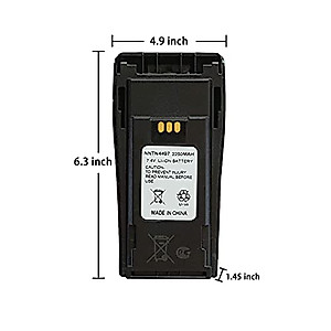 Nozza NNTN4497CR 7.4V 2250mAh Li-ion Battery High-Capacity Compatible for Motorola Radio NNTN4496 NNTN4497 CP040 CP150 CP200 CP200D CP200XLS CP250 EP450 DEP450 PR400 GP3188 GP3688 with Belt Clip