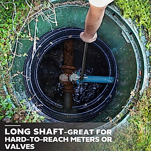 HOMESTEAD 28-Inch Water Meter Key with wide T handle, Comfortable Grip and U-shaped Head