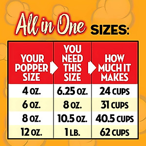 JOLLY TIME All in One Popcorn Kit, Portion Packets with Kernels, Oil and Salt for Movie Theater or Air Popper Machines (24 pack, 8oz Kettle)