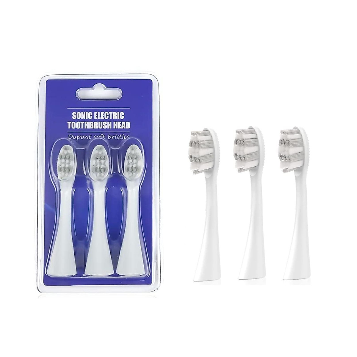 Toothbrush Replacement Heads 3 pcs for P3, S81, Made of Dupont Bristles, Soft Gum, Tongue Coating