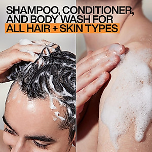 Redken Brews 3-In-1 Men's Shampoo, Conditioner, and Body Wash | Multi-Purpose Hair & Body Cleanser for Men | Moisturizes & Hydrates | All-In-One Soap for Everyday, Travel, and Gym