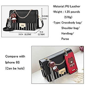 zhongningyifeng Crossbody Bag Shoulder Bag for Women Leather Small Purses Handbags Fashion With Chain Strap (plaid pink)