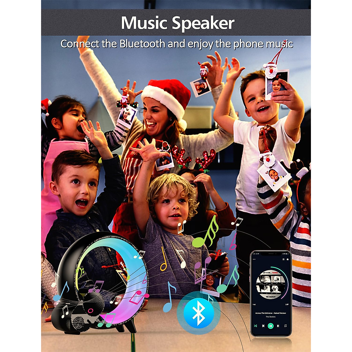 Smart Night Light for Kids,Wake Up Light Sunrise Alarm Clock,Ambient Light & Sleep Assistant 15 Soothing Sounds Baby Night Light,App,Bluetooth Speaker,Bedside Lamp,Timer,Remote Control,Ideal for GIF