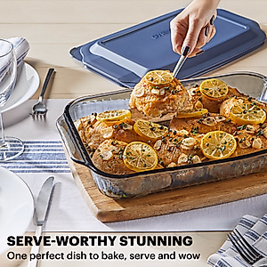 Pyrex Colors (9"x13") Tinted Glass Baking Dish with BPA-Free Lid, Oblong Bakeware Glass Pan For Casserole & Lasagna, Dishwasher, Freezer, Microwave and Pre-Heated Oven Safe, Smoke