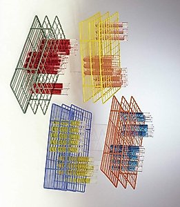 SP Bel-Art Poxygrid Test Tube Rack; For 20-25mm Tubes, 40 Places, Blue (F18767-0001)