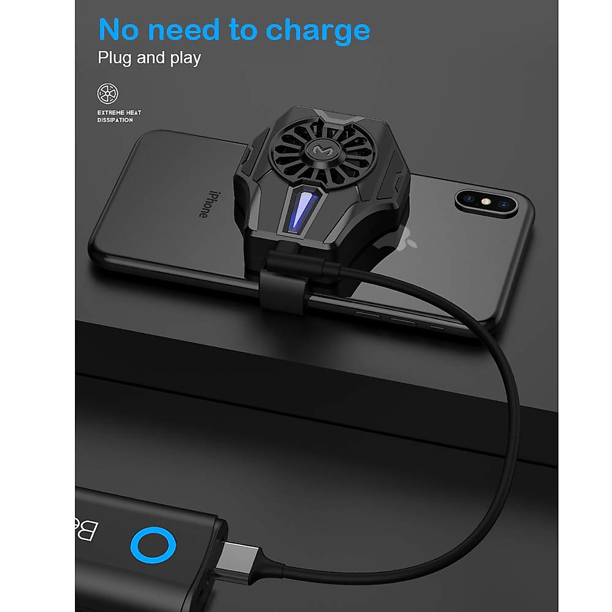 IVY Semiconductor Refrigeration Phone Cooling Fan For Android iOS Game Radiator Portable - Black
