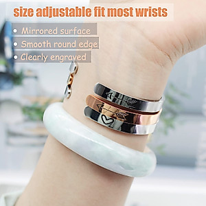 LightOnIt Inspirational Cuff Bracelets for Women Personalized Gift for Her Engraved Mantra Motivational Cuff Bangle & Keychain Teen Girls Birthday Jewelry