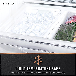 BINO | Plastic Storage Bins, Medium - 2 Pack | THE LUCID COLLECTION | Multi-Use Organizer Bins | Built-In Handles | BPA-Free | Clear Storage Containers | Fridge Organizer | Pantry & Home Organization