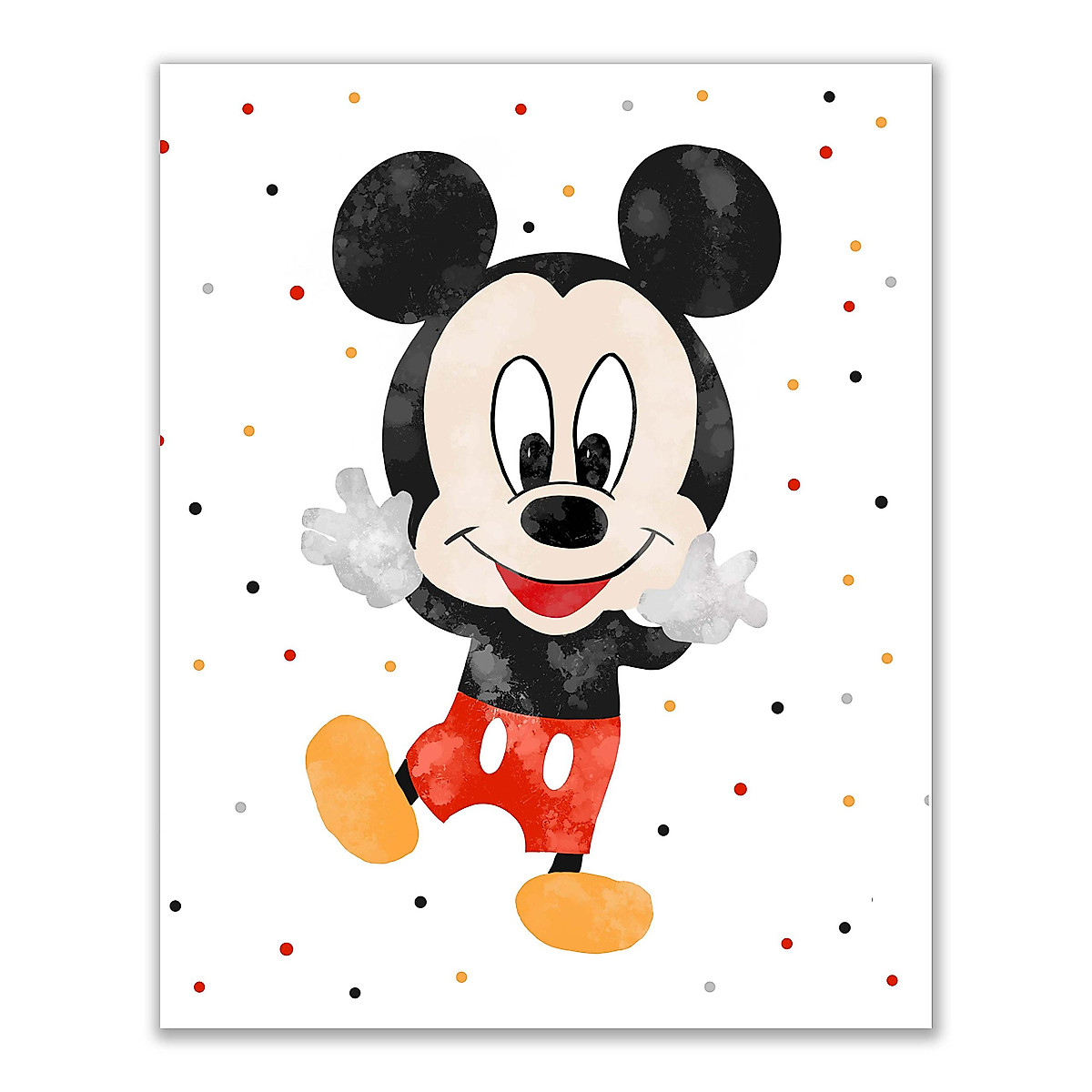 BigWig Prints Mickey And Minnie Prints - Minnie Mouse Wall Art, Mickey Mouse Wall Decor, Disney Pictures for Kids Room, Donald & Daisy Duck Posters, Goofy, Pluto - Unframed Set of 6 (8x10)