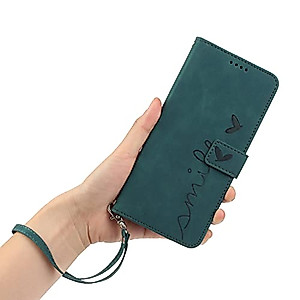 Kainevy for Infinix Note 11 Case Wallet Black with Lanyard Durable Leather Case for Infinix Note 11 Phone Case with Card Holder Buckle Flip Design Protective Cover for Womem Men (Green)