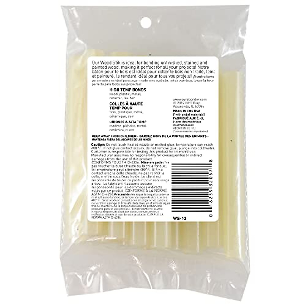 Surebonder WS-12 Full Size 4" Wood Hot Glue Stick - 12 Pack