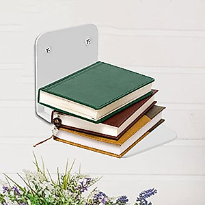 Milageto Invisible Floating Bookshelves,Floating Bookshelf for Wall,Heavy Duty Book Organizer,Rustproof Hanging Book Shelves,Wall Mounted Book Shelf