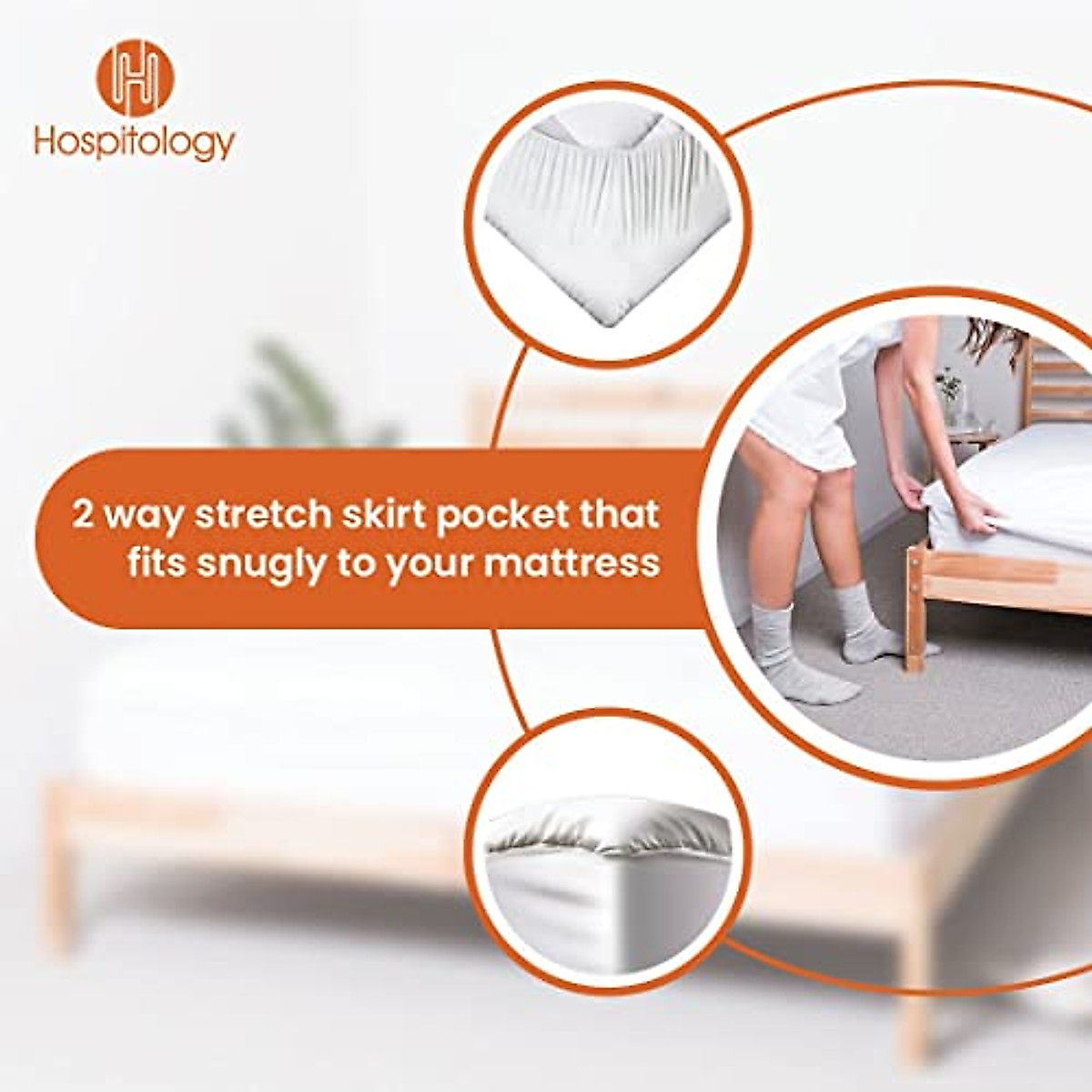 HOSPITOLOGY PRODUCTS Hypoallergenic Mattress Cover- Overstuffed - Deep Pocket - Goose Down Alternative Pillow Top Mattress Topper Twin - 39" W x 75" L