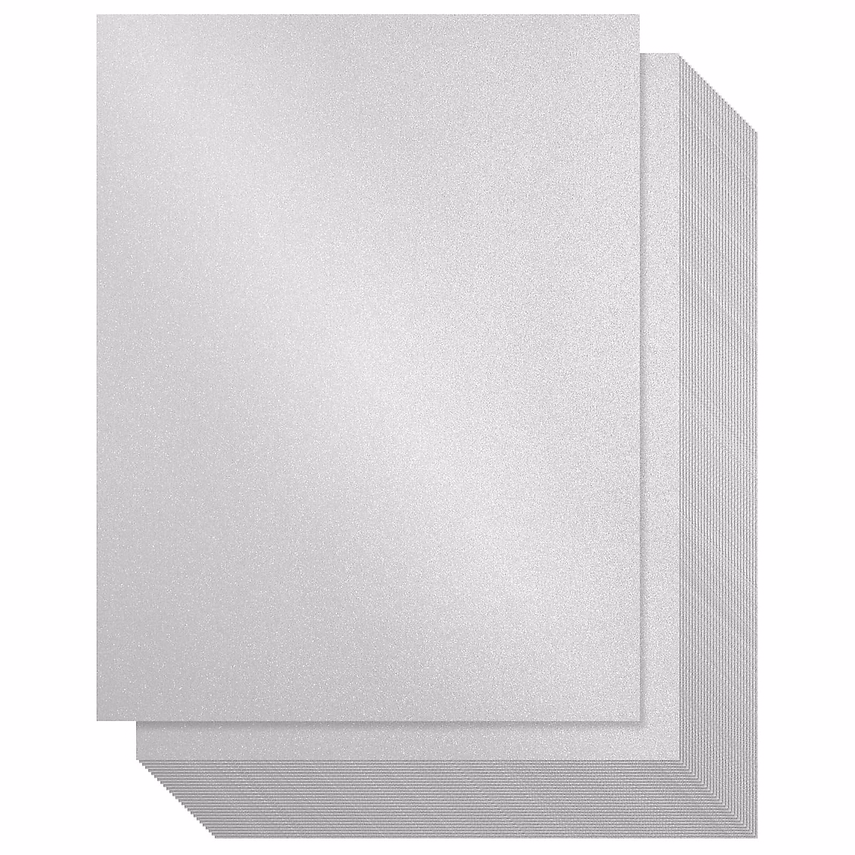 Best Paper Greetings 96 Sheet Silver Shimmer Metallic Cardstock, Double-Sided Paper for Scrapbooking, DIY Projects (8.5x11 In, 250 gsm)