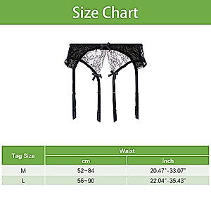 AWFOUGAR Sexy Lace Adjustable Garter Belt High Waisted Hollow Out Lace Suspender Garter Belts for Women