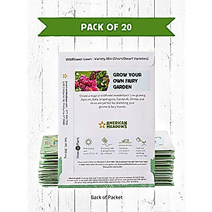 American Meadows Wildflower Seed Packets "Fairy Garden" Party Favors for Guests (Pack of 20) - Wildflower Seed Mix, Plant Year-Round, Great Gift for Hostesses, Showers, Weddings, Thank You