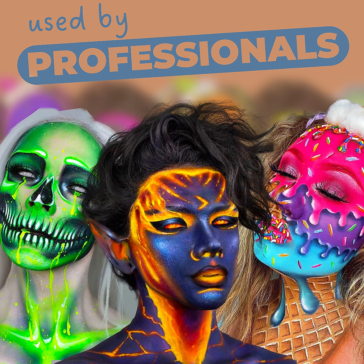 Blue Squid PRO Face Paint - Professional Water Based Single Cake Facepaint & Body Paints - SFX Makeup, Kids Adults Face Painting for Costume, Halloween, Cosplay - Metallic Antique Gold 30g / 1oz