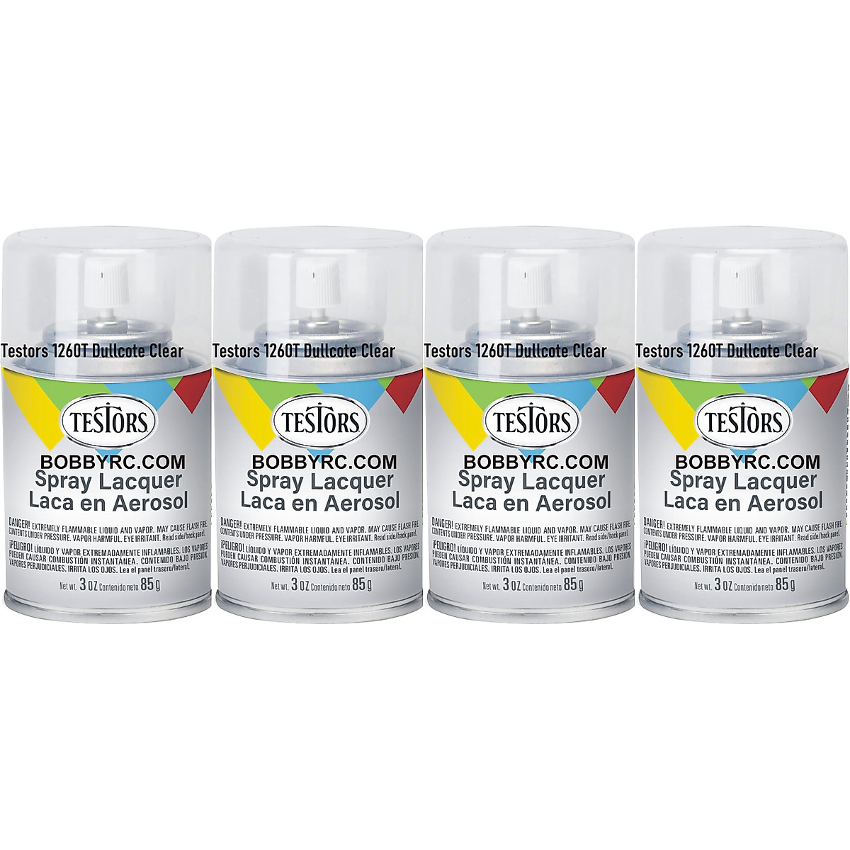 4 Pack of the Testors Dullcote Spray Lacquer 3oz