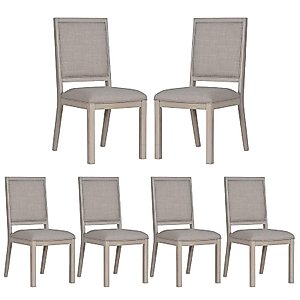 COLAMY A231-BGE-3Sets Dining Chairs, Set of 6, Beige