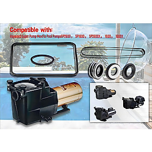 ZFLXH Super Pump Seal Replacement for Hayward Go Kit 3. All 3 Gaskets & Shaft Seal. Fits All SP1600, SP2600 in Regular, X, VSP Models. SPX1600TRA SP1600Z2 PS-201 SPX1600R SPX1600S SPX1600T Pool