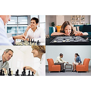 JIMIYOKI 3 in 1 Game Set -Chess Checkers Backgammon Pieces Travel Chess Set Magnetic Foldable Chess Set Portable Board Game for Tour for Kids and Adults