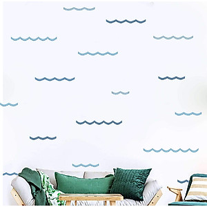 Ocean Waves Wall Decals Kids Room Wall Decor Sea Waves Wall Decals Peel and Stick Removable Wall Stickers