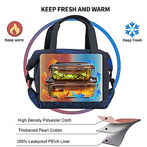 UNIKER Insulated Lunch Bag Foldable,Leakproof Lunch Box for Travel,Lunch Tote Reusable Meal Prep Container Bag,Bento Box Cooler Bag for Work Picnic Box Dark Blue