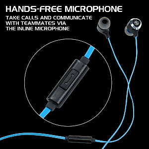 ENHANCE Mobile Gaming Earbuds for PS4, PC, Xbox One & Nintendo Switch with Bass Vibration Feedback & Microphone - Full Metal Housings, Noise Isolating, in Ear Hooks & Tangle Free Cable