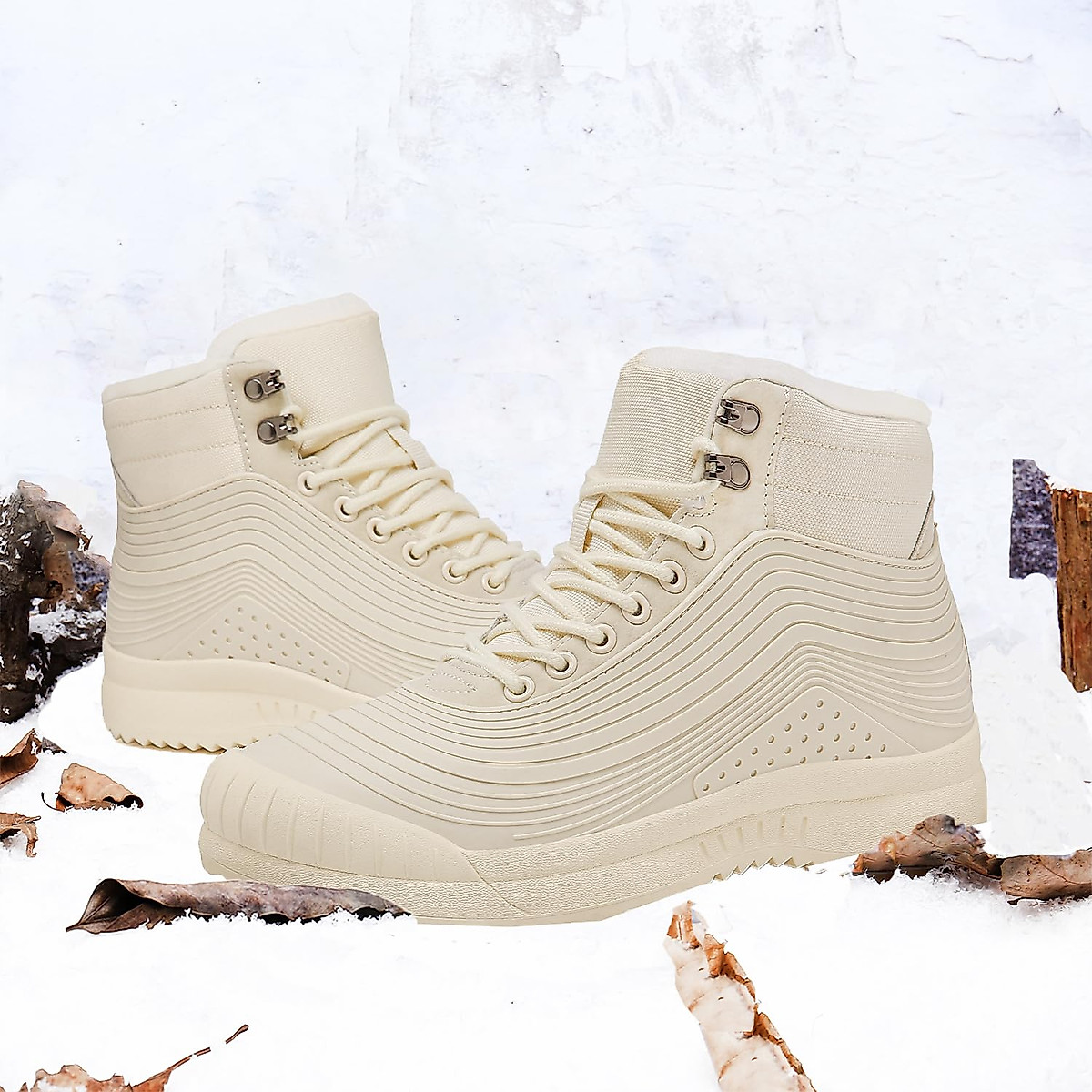 ulogu Snow Boots Women Waterproof Insulated White Duck Boots with Fur Lined Warm Ankle Booties Lightweight Comfortable Winter Shoes Zapatos Botas Invierno Para Mujeres size 6