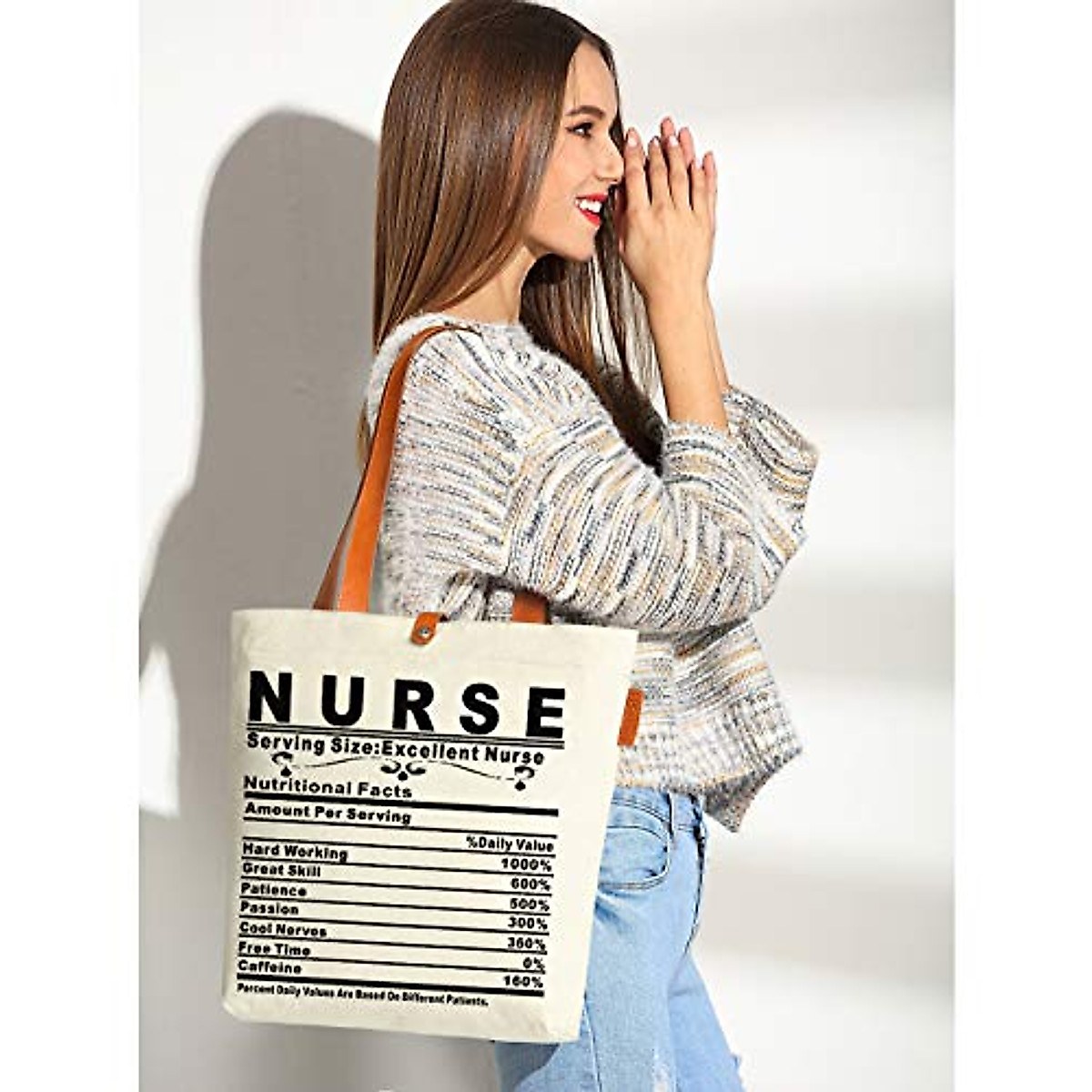 So'each Canvas & Beach Tote Bag Excellent Nurse Gift Graphic Handbag Shoulder Bag
