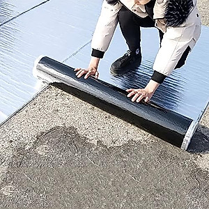 Waterproof Tape Aluminum Foil Tape Sealan Tape,Self-Adhesive Bituminous Sealing Tape for Repairing Roof Crack,Gutter and Hole,Window Sill Gap,Pipe,Outdoor Use,Customizable (0.4x1m)