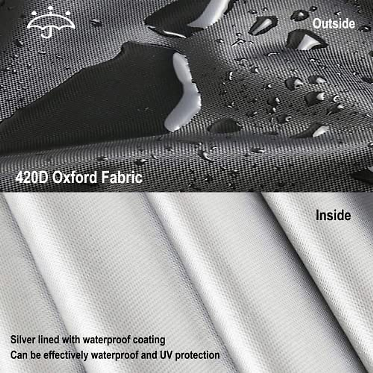 Kingling Deck Box Cover, Outdoor Storage Box Cover for Keter XXL 230 Gallon Deck Box Waterproof Outside Storage Bench Deck Boxes Covers Black (58" L x 33" W x 34" H)