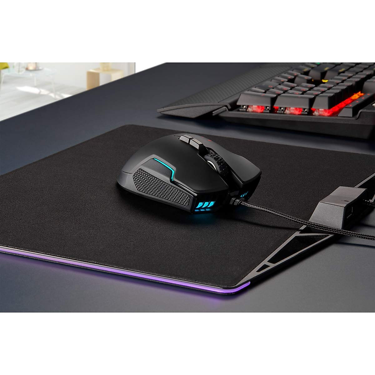 Corsair Glaive PRO - RGB Gaming Mouse - Comfortable & Ergonomic - Interchangeable Grips - 18,000 DPI Optical Sensor - Black
