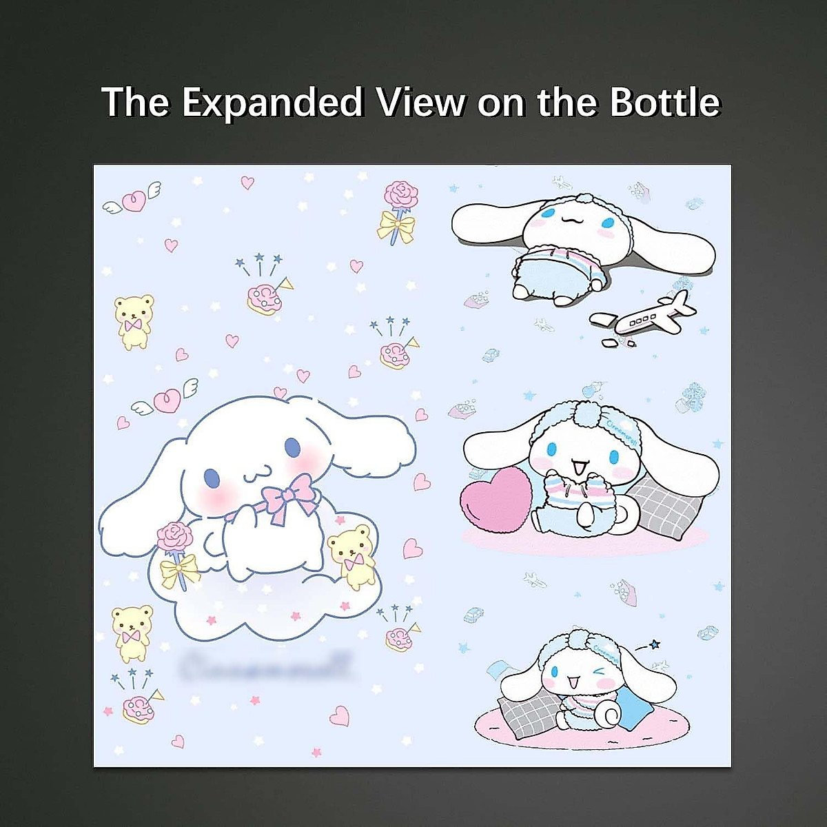 Generic Anime Water Bottle,Kawaii Anime Water Bottle Cup,Reusable Water Bottle for Girls 500ml (Cinnam)