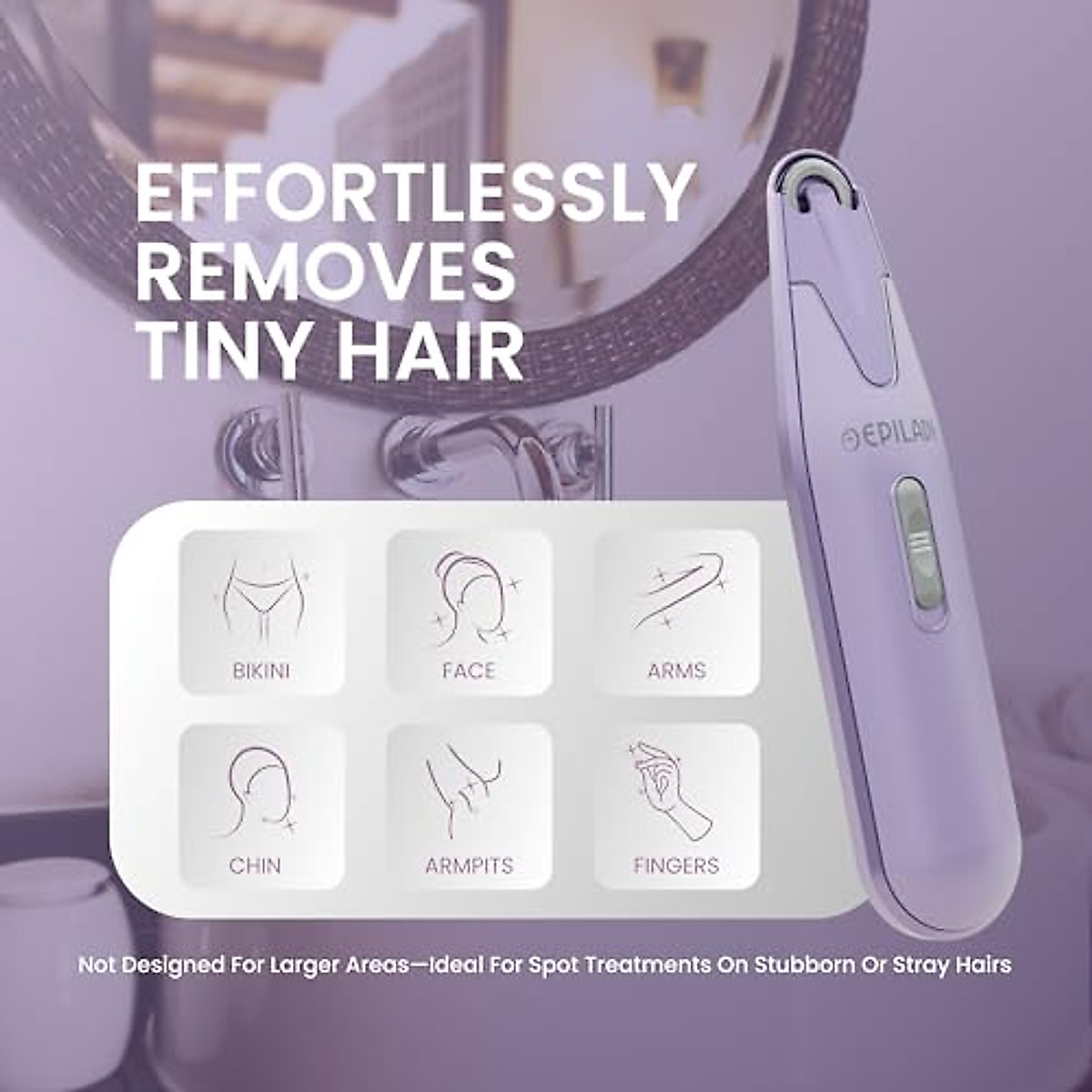 Epilady Esthetic Lavender Epilator for Women Face, Womens Facial Hair Remover | Included Case & Cleaning Brush, Electric Tweezers for Women Facial Hair