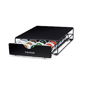 Keurig Slim Non-Rolling Storage Drawer, Coffee Pod Storage, Holds up to 24 Keurig K-Cup Pods, Black, Storage Drawer - 24ct, 9.2 x 3.3 x 12.2 inches