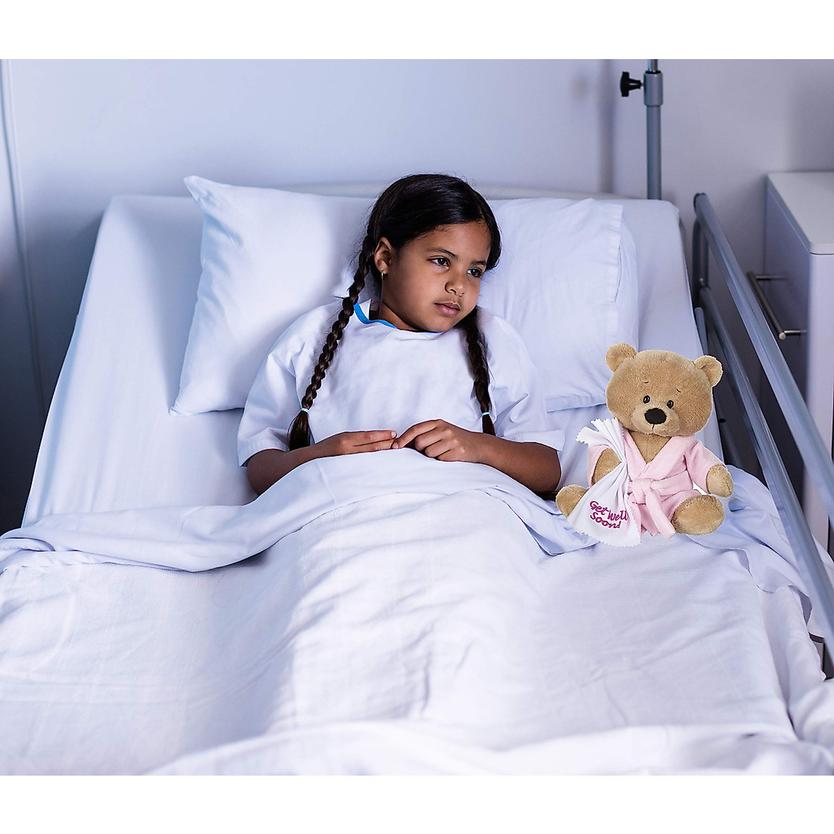 Ganz 10.5" Get Well Teddy with Pink Robe Plush