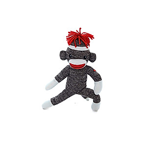 Plushland Adorable Sock Monkey 8 Inches Tall - Soft Realistic Plush Knitted Stuffed Animal Toy Gift - for Kids, Babies, Teens, Girls and Boys (Brown)