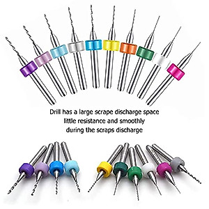 YUENTOEN 10Pcs Micro Drill Bits, Tungsten Carbide Twist Drill Bits 0.3mm to 1.2mm PCB Drill Bit Set with Plastic Box Cutting Tool for Print Circuit Board, Beeswax, Rough Stone, Jewelry, CNC Engraving