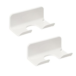 2Pcs Hair Dryer Holder Storage Rack Bathroom Wall Mounted Storage Accessories Hairdryer Hook Home Storage Shelfs(6.31inch,White)