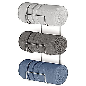 Wallniture Boto Bathroom Towel Rack Wall Mounted Bathroom Organizer, Bath Towel & Hand Towel Holder, 3 Sectional Bathroom Storage Rack Chrome Straight Shape