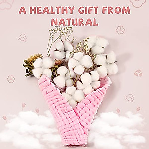 MUKIN Baby Washcloths - Soft Face Cloths for Newborn, Absorbent Bath Face Towels, Baby Wipes, Burp Cloths or Face Towels, Baby Registry as Shower. Pack of 6-12x12 inches (Pink)